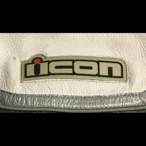 ICON | Jackets & Coats | Mens Leather Icon White Motorcycle Jacket ...